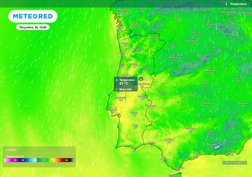 Vai nevar em Portugal nas próximas horas e dias. Mapas da Meteored ...