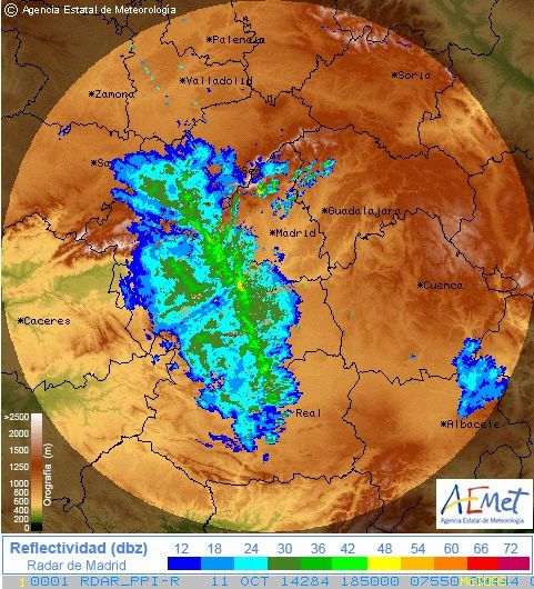 Traza de la línea de turbonada en la zona centro en la imagen de ...