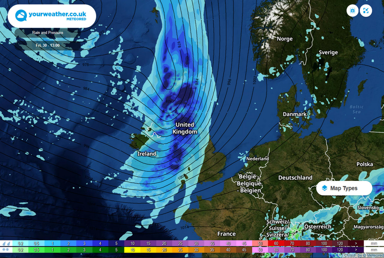 UK set for deluge and 60mph gusts in first autumn gale
