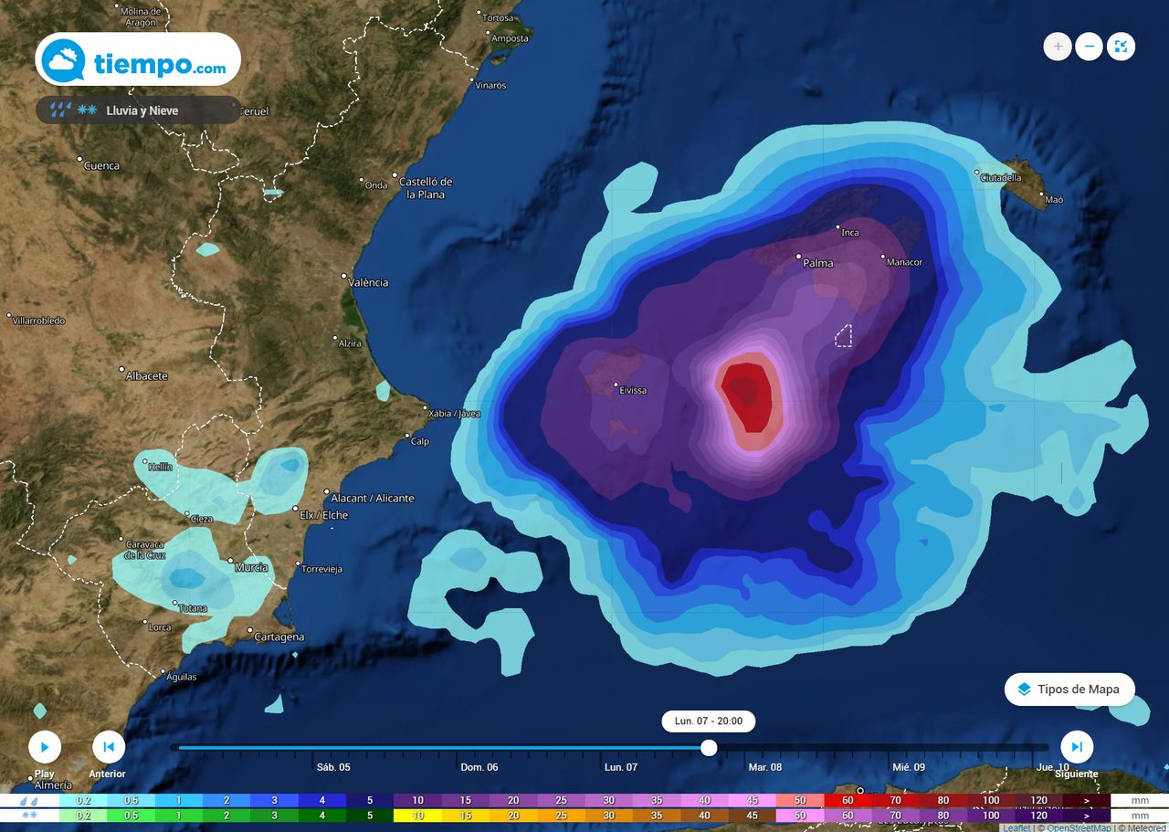 Una DANA amenaza a la región mediterránea con probables tormentas