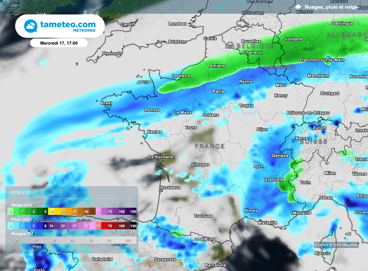 Verglas et neige parfois abondante mercredi au Nord de la France : les dernières prévisions