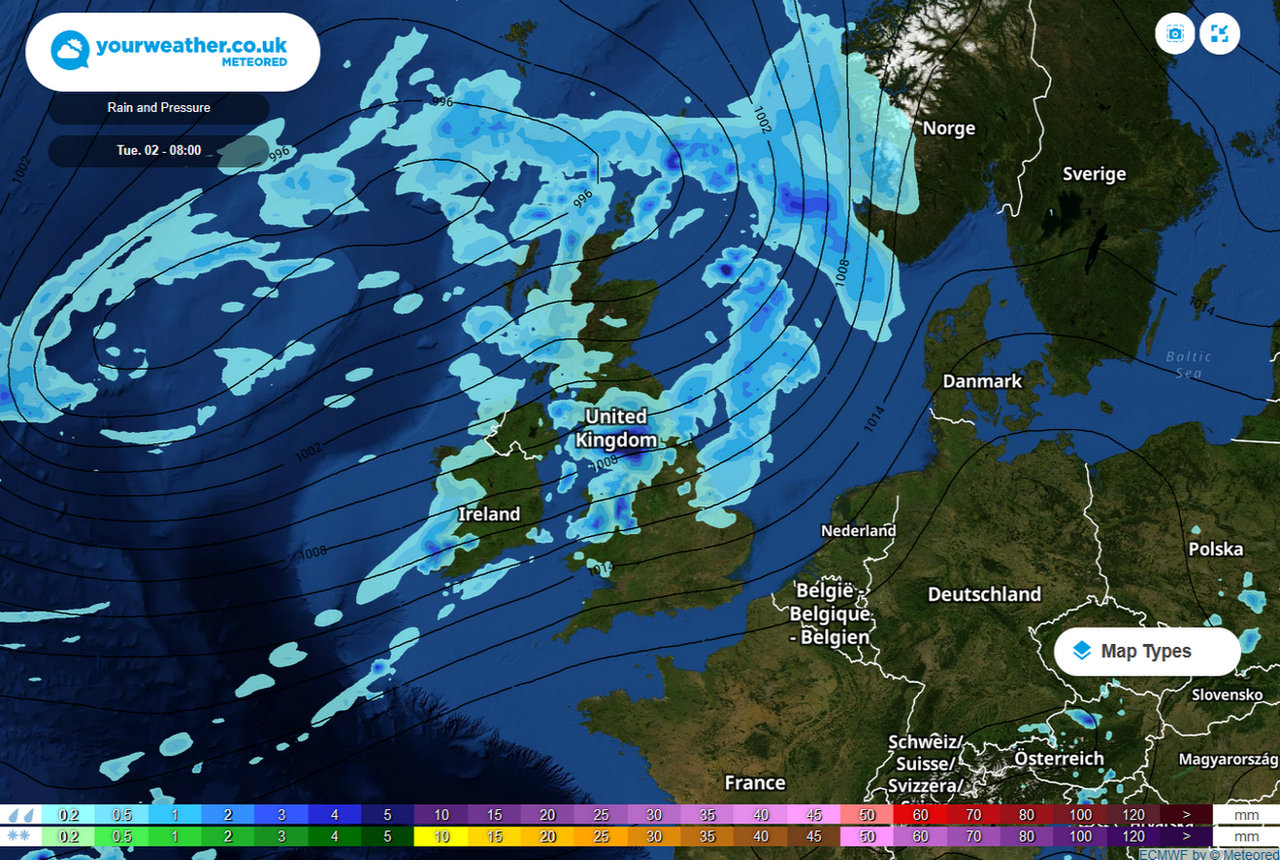 Wet and windy UK weather to bring thunderstorms this week